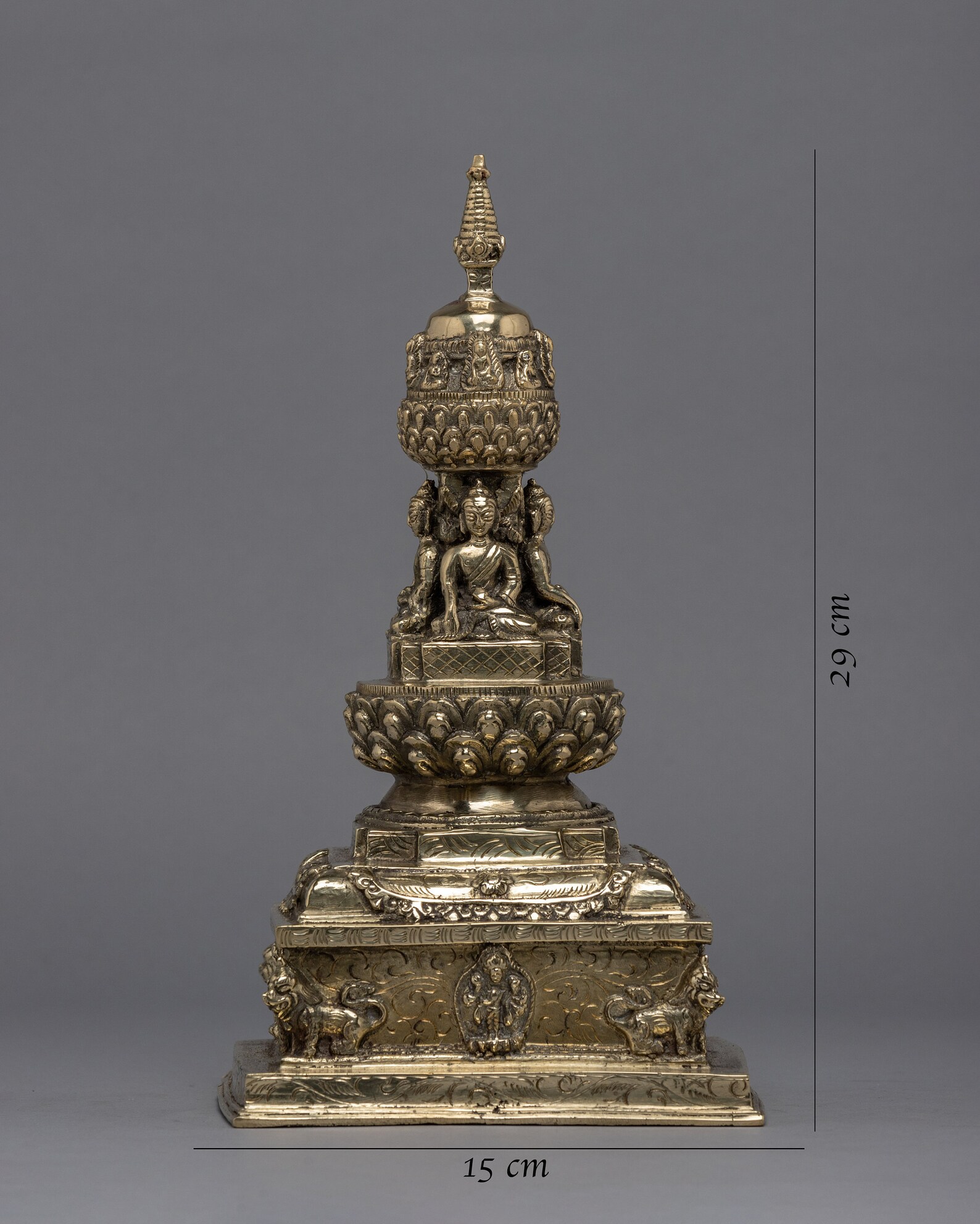 Brass Tibetan Stupa Buddhist Statue of Buddhas High - Etsy