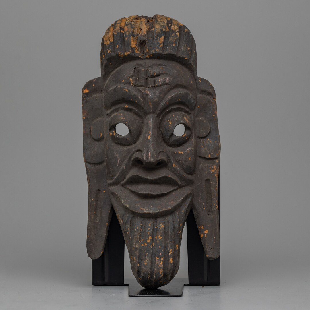 Vintage Buddhist Monk Face Mask for Antique Home Decor | Traditional ...