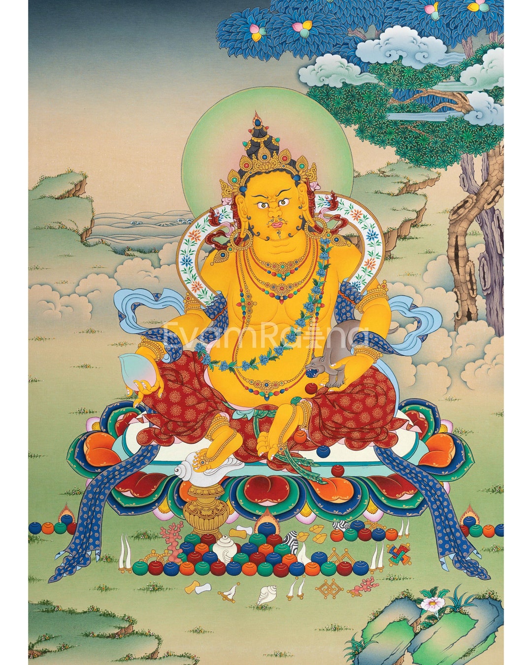 High Quality Yellow Dzambhala Print for Wealth and Prosperity ...