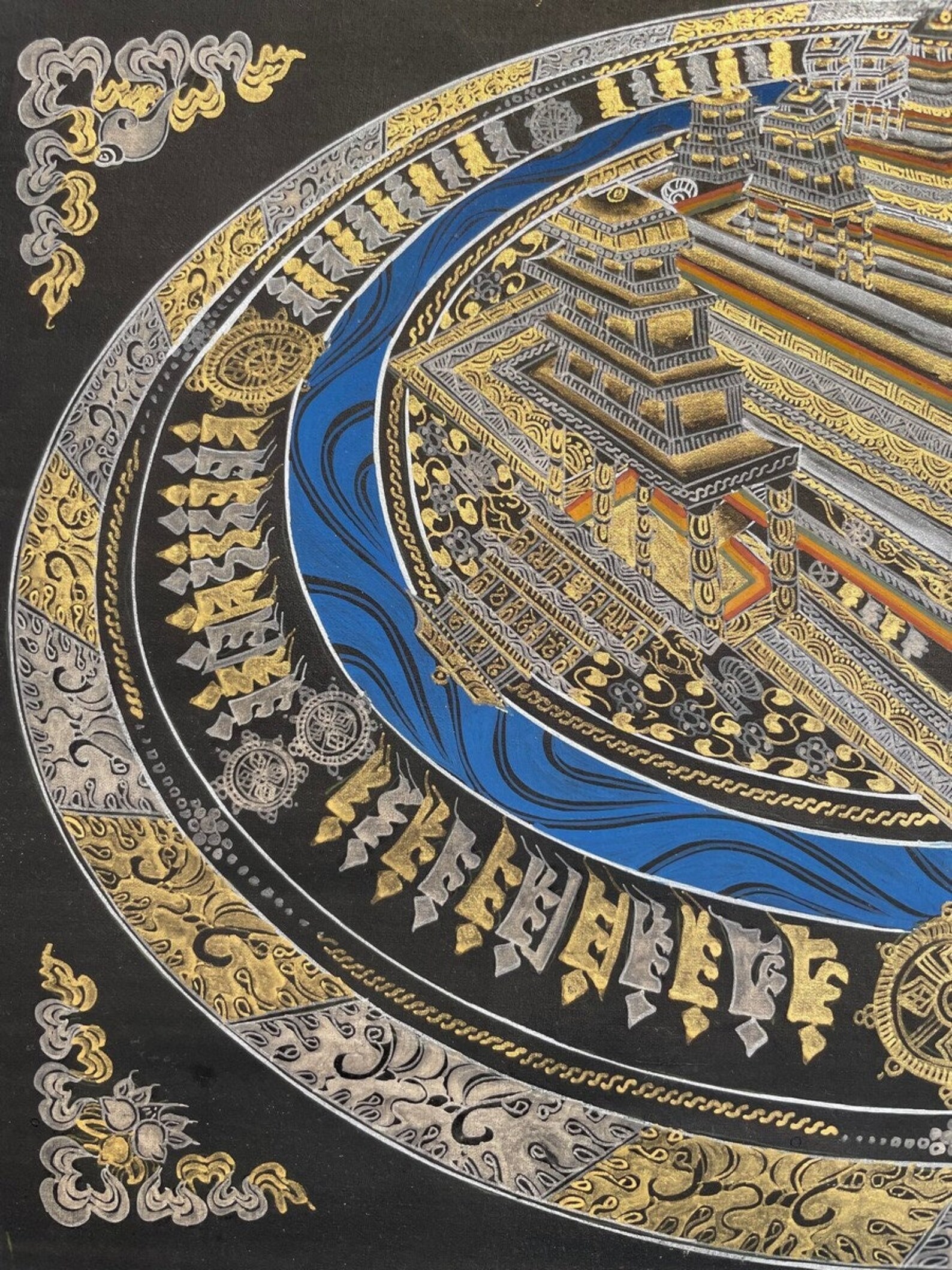 3D Kalachakra Mandala Thangka Original Handmade Tibetan - Etsy