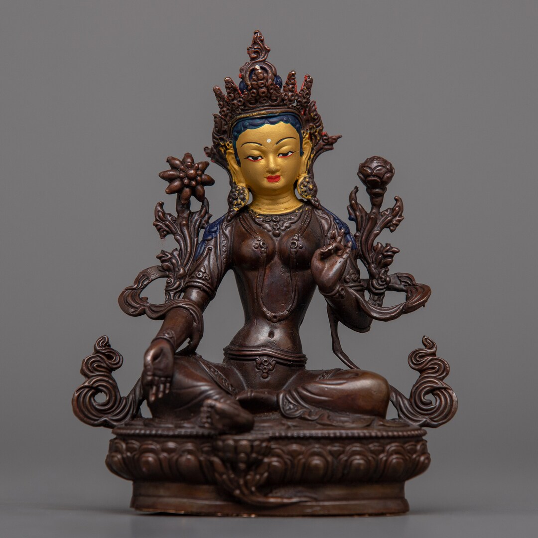 Female Buddha Arya Green Tara Statue | Invite Compassion & Healing ...