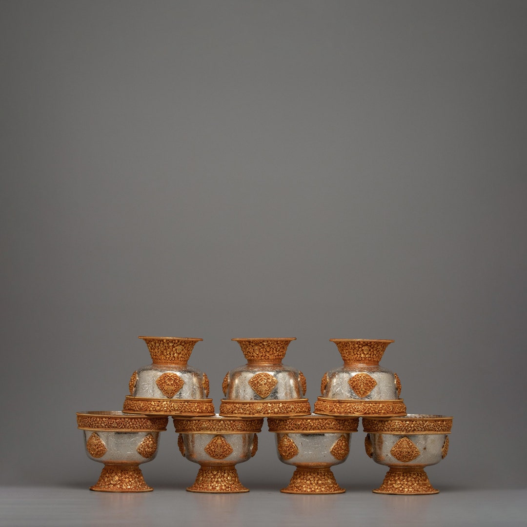 Holy Water Offering Bowls | Tibetan Yonchap Ritual Offering Bowl Set ...