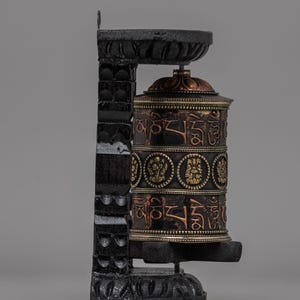 Himalayan Buddhist Wooden Frame Prayer Wheel | Traditional Wooden Frame ...