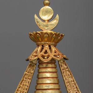Gold Plated Buddhist Chaitya Stupa for Spiritual Wisdom & Enlightenment ...
