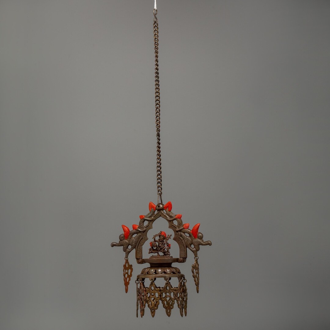 Handcrafted Newari Dalucha Oil Lamp | Traditional Oxidized Copper ...