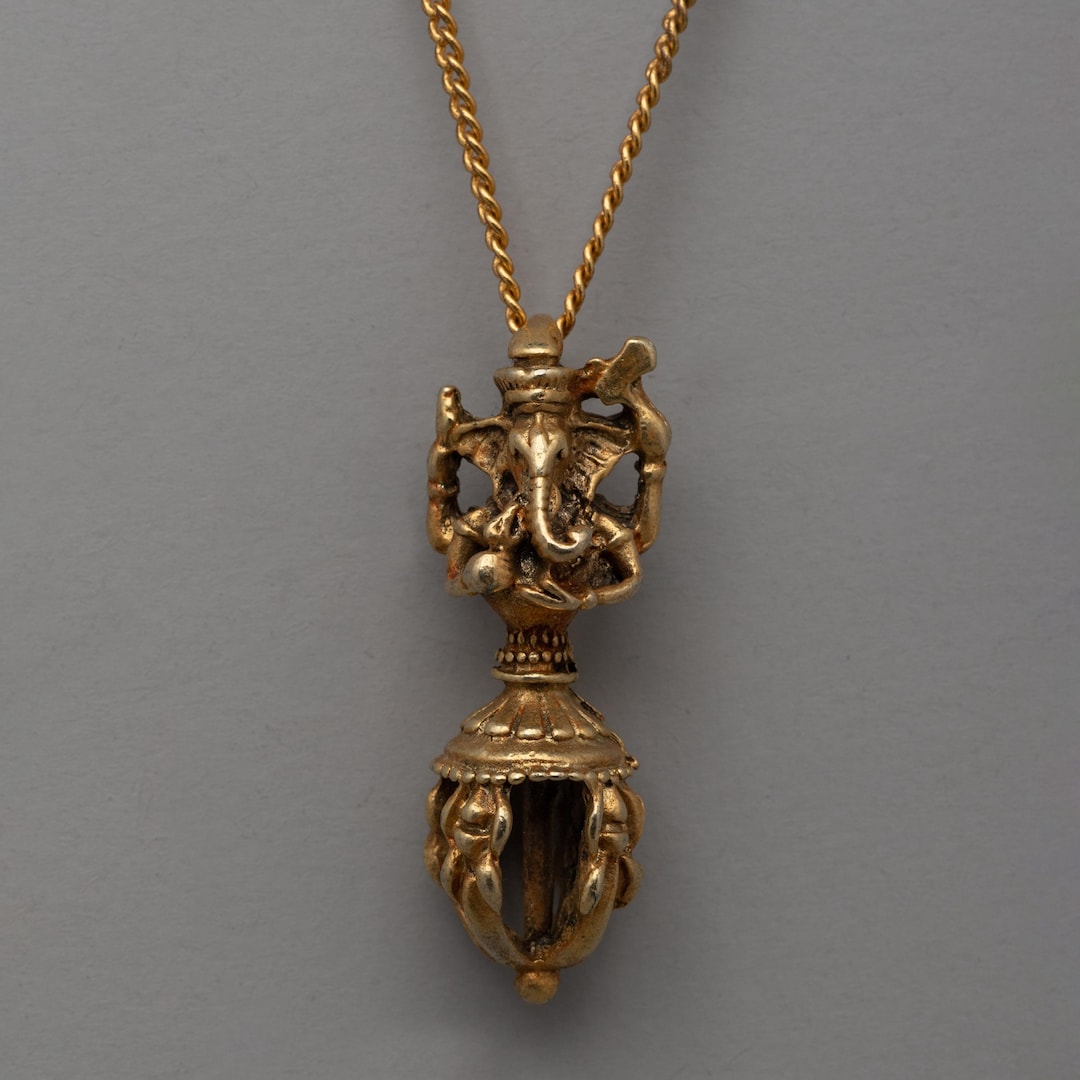 Religious Gold Plated Ganesh Locket | Spiritual Sacred Hindu Pendant ...