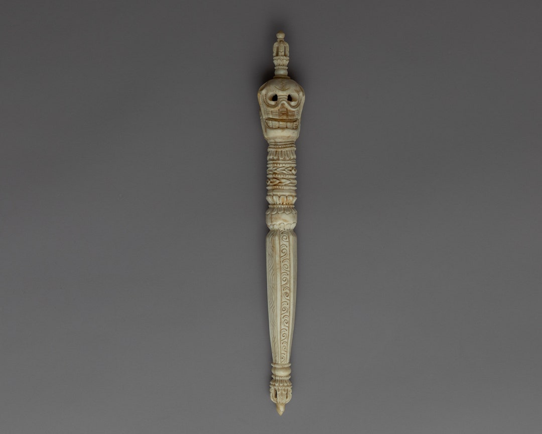 Hand Carved Single Skull Headed Phurba Traditional Buddhist Phurba ...