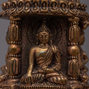 Tibetan Copper Stupa for Altar | Handcraft Buddhist Shrine | Religious ...