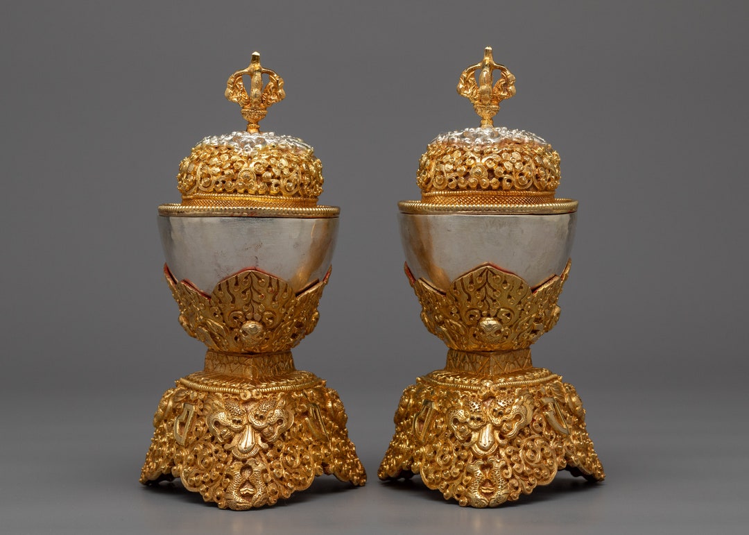 Kapala Set | Kapala With Half-vajra Tip | Tantric Offering Bowls ...