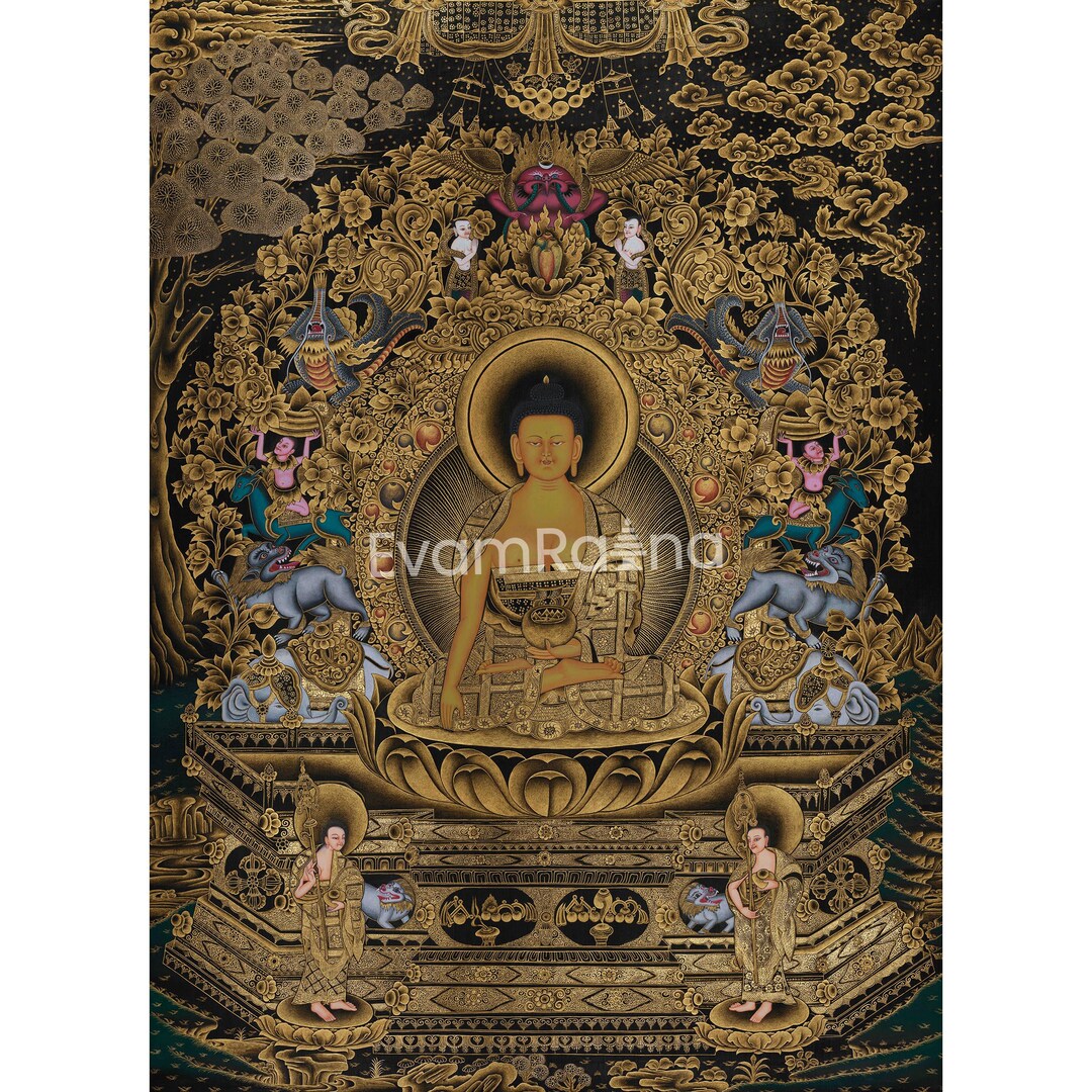 Founder of Buddhism Siddhartha Gautama | Gotama Buddha Print | Gold on ...