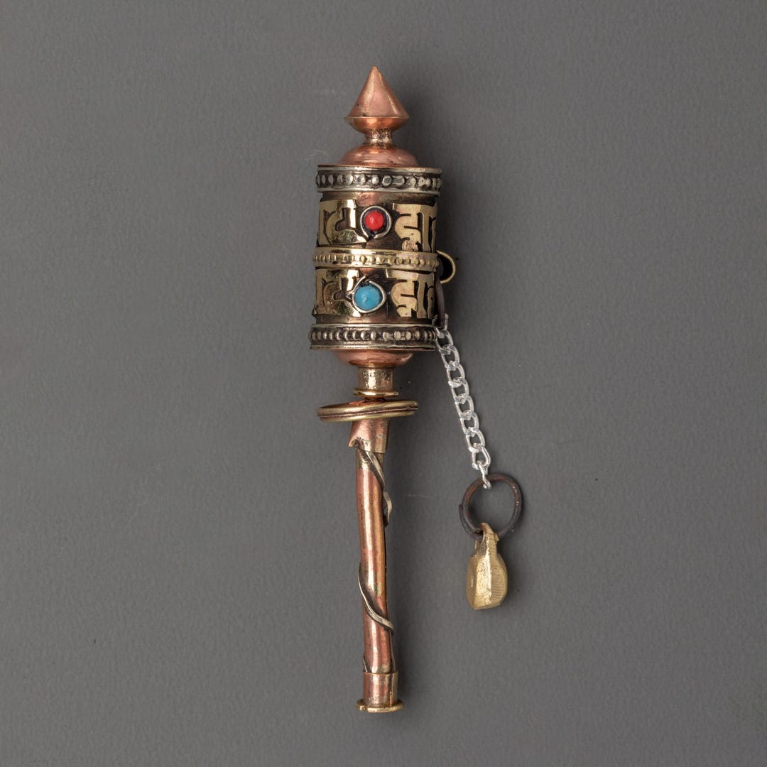 Tibetan Buddhist Sacred Prayer Wheel | Handheld Buddhist Mantra Wheel ...