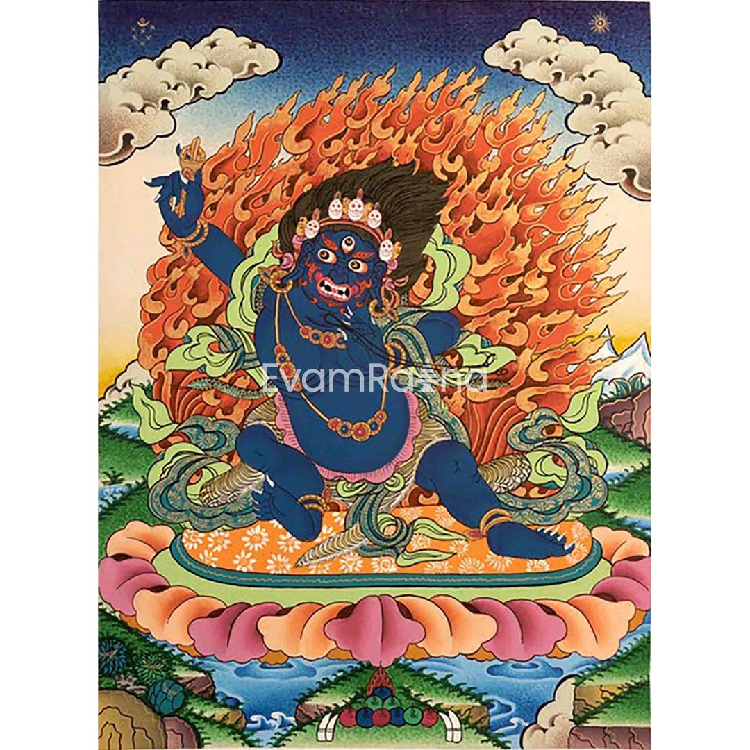 Original Hand-painted Vajrapani Thangka | Tantric Wrathful Bodhisattva ...
