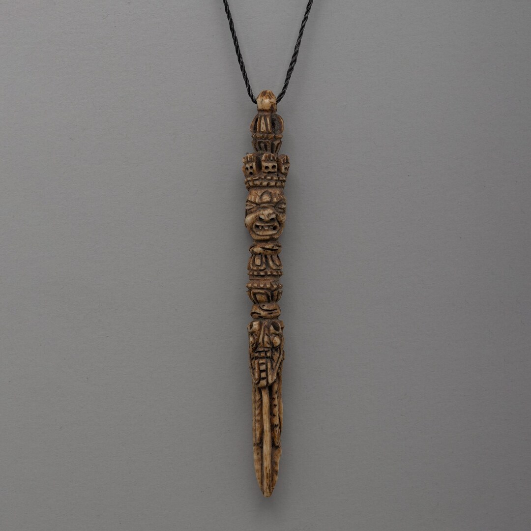 Hand-carved Phurba Buffalo Bone Locket 11.5cm Ethically Sourced ...