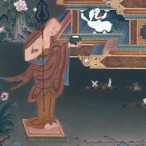 Buddha Shakyamuni and the Two Disciple Thangka | High Quality Canvas ...