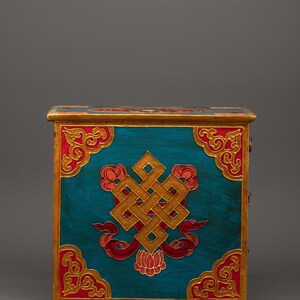 Tibetan Altar Drawer Box | Hand-painted With Endless Knot, Vishwa Vajra ...