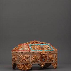 Himalayan Box With Filigree Work | Gold & Silver-plated Copper ...