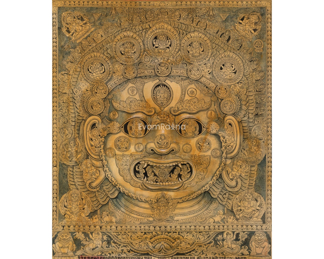 Head of Bhairav on A Canvas Art Print thangka Print for Room - Etsy
