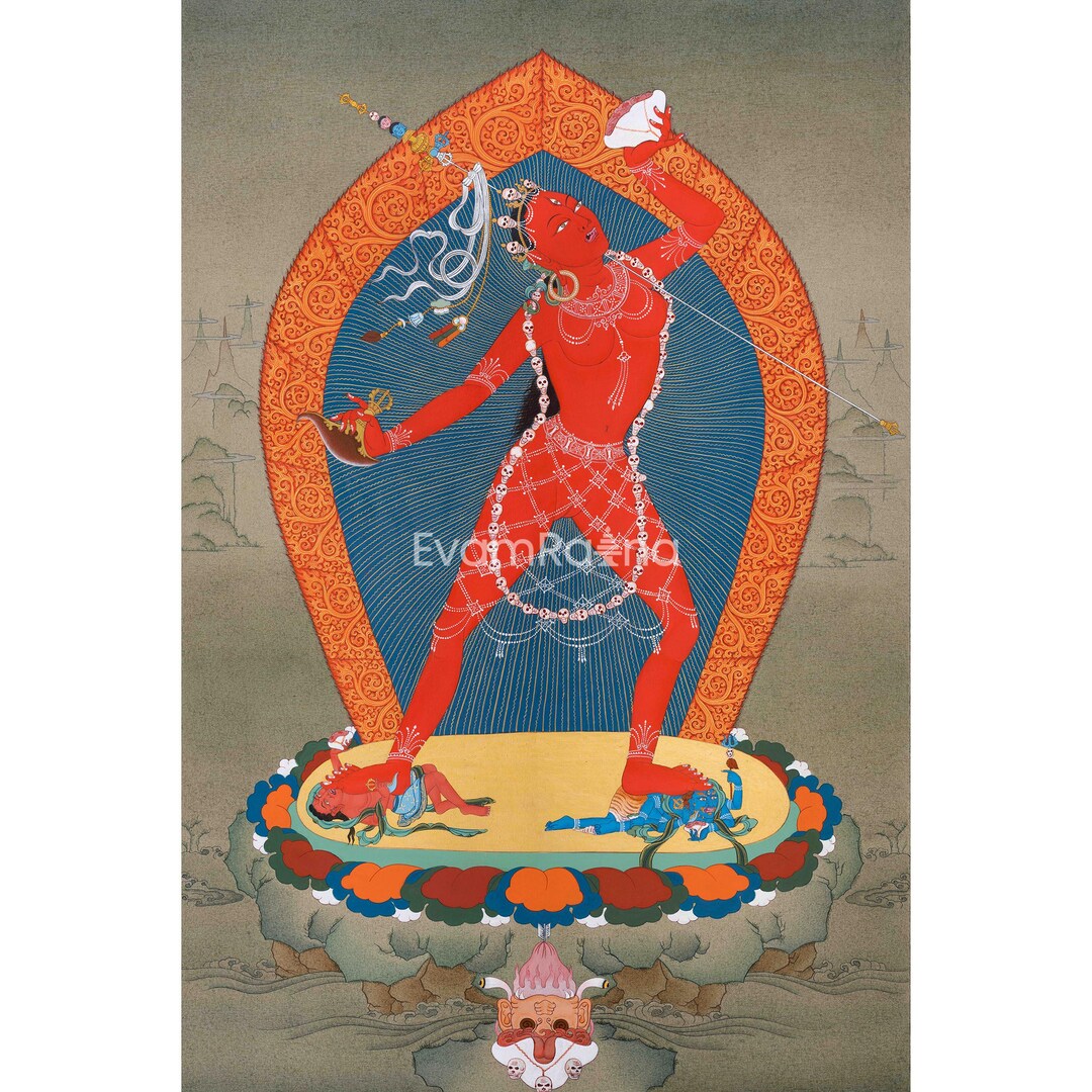 Divine Flames: Hand-painted Vajrayogini Thangka for Vajrayana Practice ...