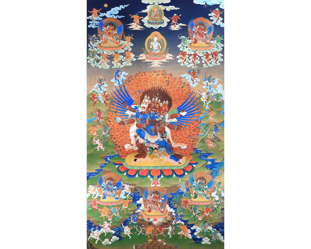 58 Wrathful Deities Thangka Print Bardo Thangka Malerei Hochwertiger ...