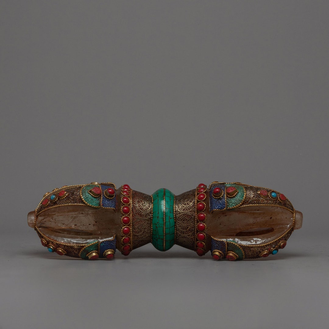 Crystal Tibetan Vajra Symbol of Purity and Spiritual Enlightenment Vajra Charm Tibetan Vajra ...