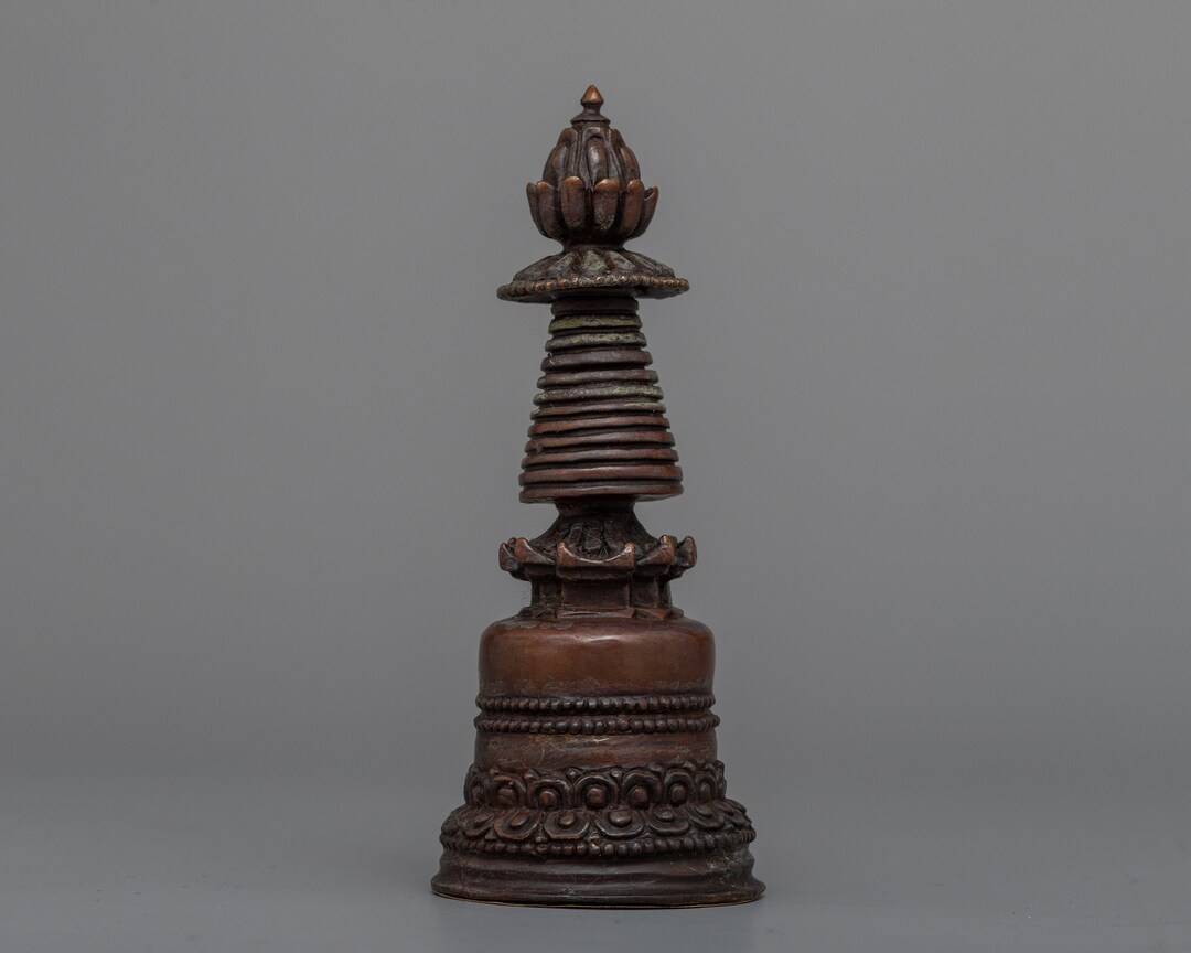 Beautiful Machine-made Buddha Stupa | Oxidized Copper Body | Tibetan ...