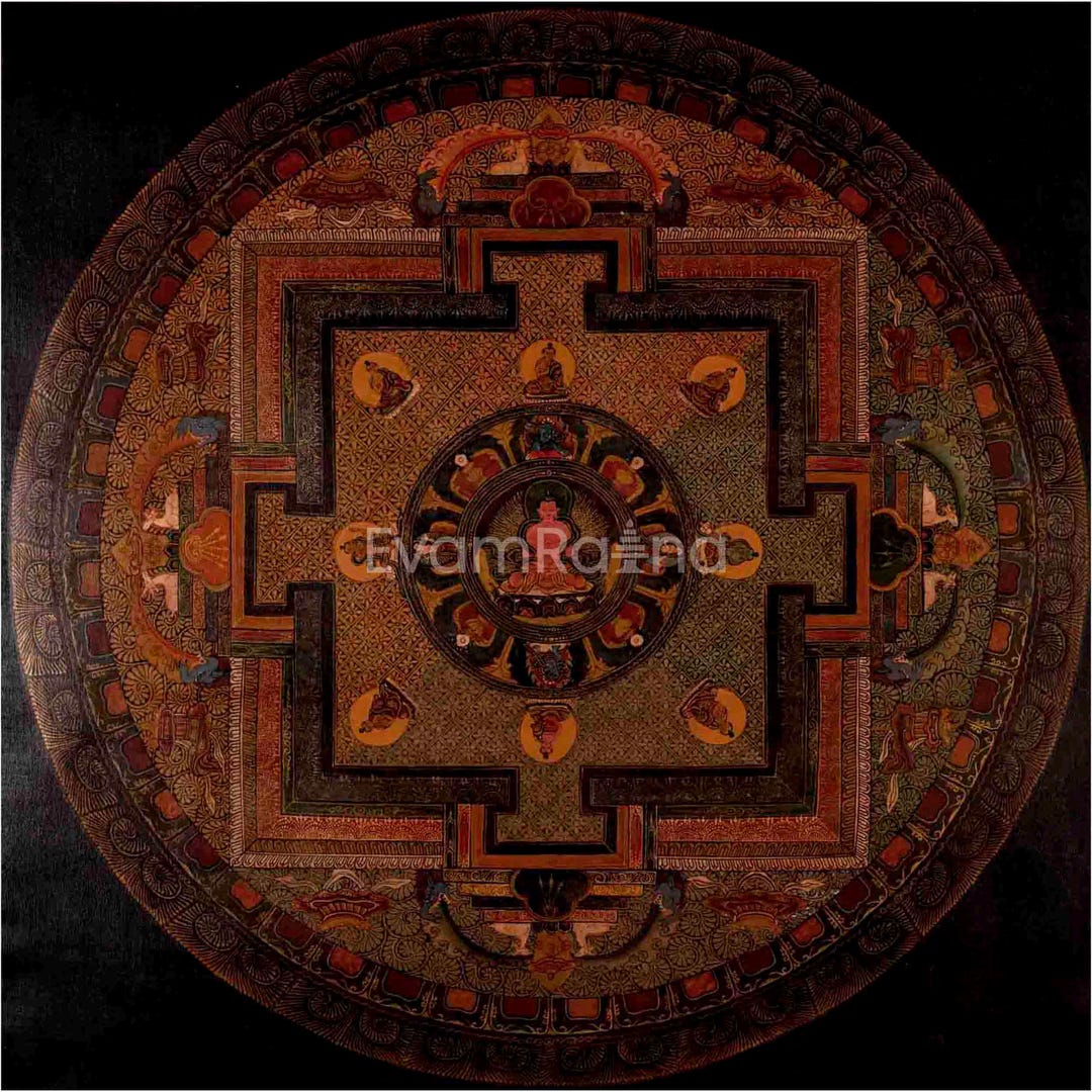 Amitayus Buddha Mandala Thangka Art Painting | Wall Hanging Yoga ...