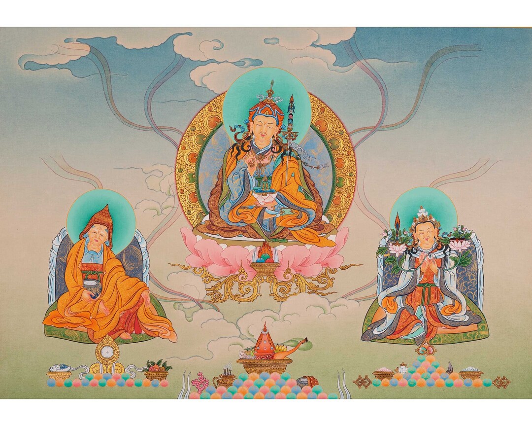 Buddha Guru Rinpoche Thangka Painting Traditional Tibetan - Etsy