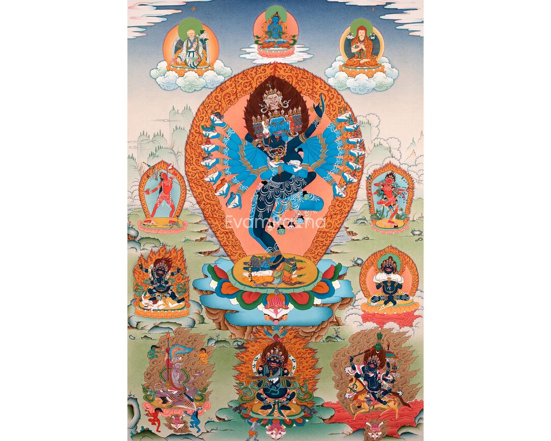 He Vajra and Consort Nairatmya Thangka Print | Hevajra and the Sakya ...