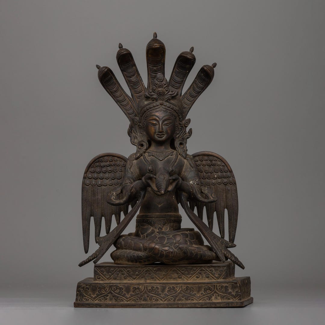 Naga Kanya Hindu Goddess Statue Snake Goddess Idol Guardian of Treasure ...