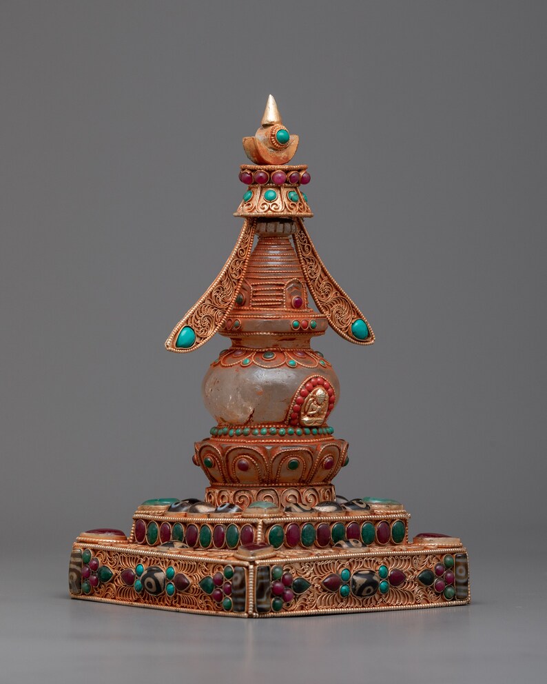 24k Gold Plated Shrine Stupa Symbol of Enlightenment and - Etsy