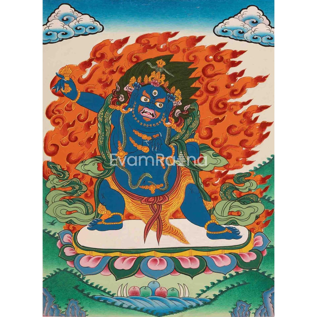 Original Hand Painted Vajrapani Thangka | Tantric Wrathful Bodhisattva ...