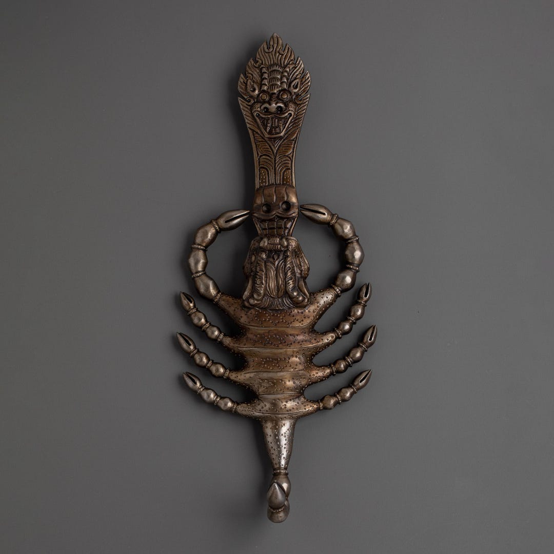 Iron Scorpion Decor With Tibetan Demon Handle | Handmade Ritual ...