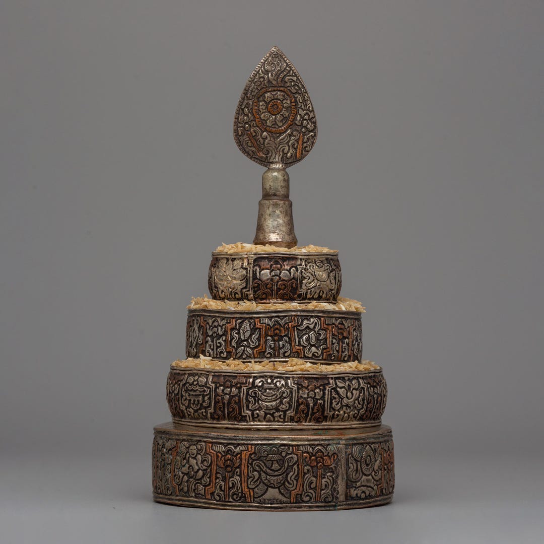 Tibetan Copper Mandala Set | Sacred Offering Tools for Rituals and ...