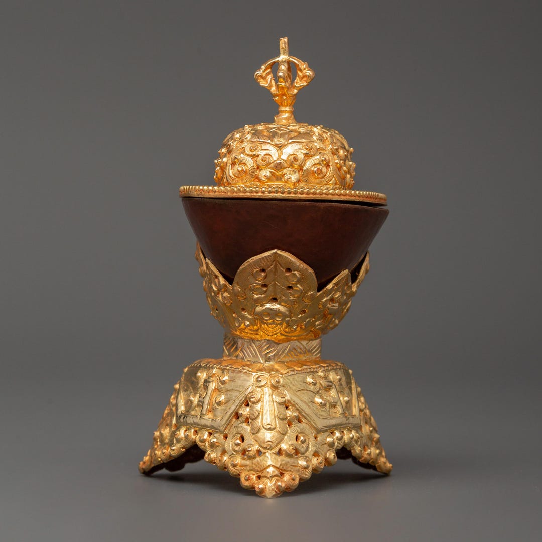 Sacred Buddhist Kapala Skull Cup | Kapala for Tibetan Rituals and ...