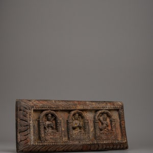 Hand Carved Wooden Buddhist Deity Tibetan Book Cover Religious Home ...