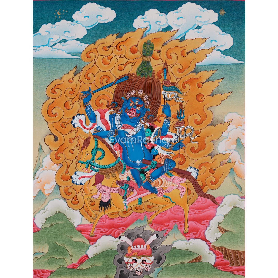 Feircy Mahakali Palden Lhamo Thangka Hand Painted Tibetan Thangka ...