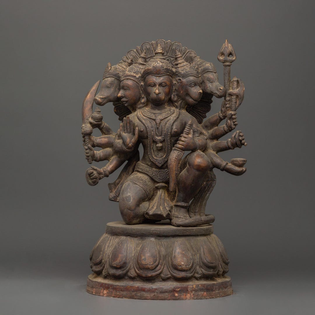 Brass Hanuman Figurine | Hand-crafted Hindu Monkey God Idol | Altar ...