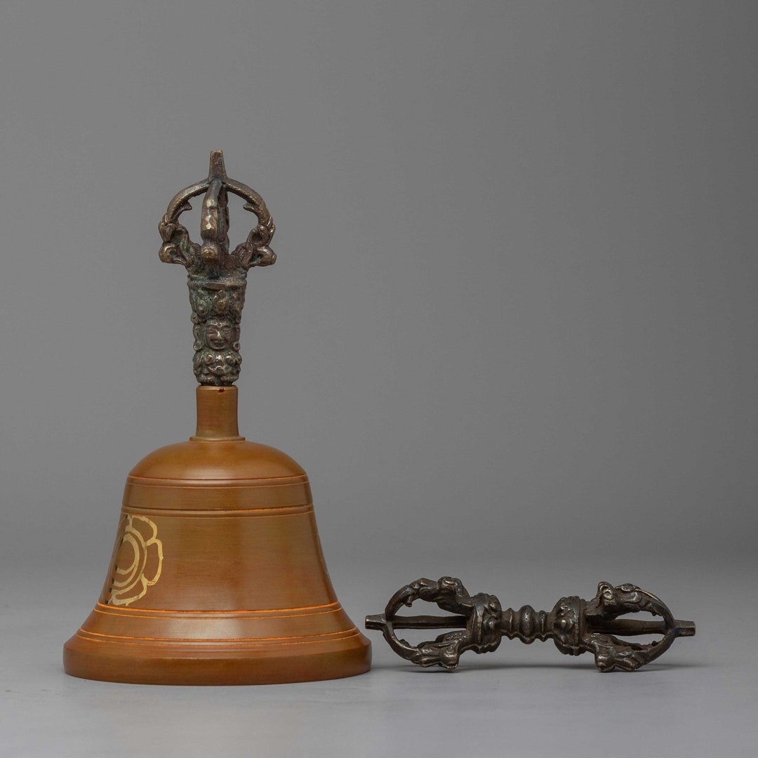 Tibetan Buddhist Meditation Bell and Dorje Set | Hand Bell Buddhism ...