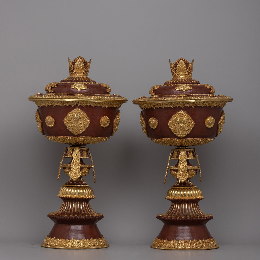 Sacred Buddhist Butter Lamp Set | Handcrafted Tibetan Oil Butter Lamp ...