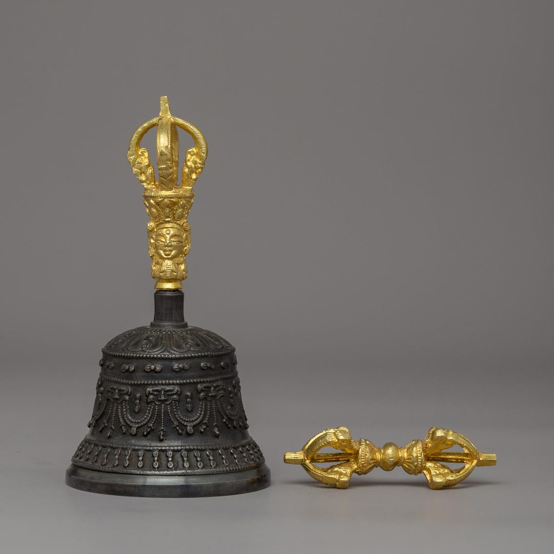 Bell and Vajra for Altar | Handcrafted Brass and Bronze Tibetan Ritual ...