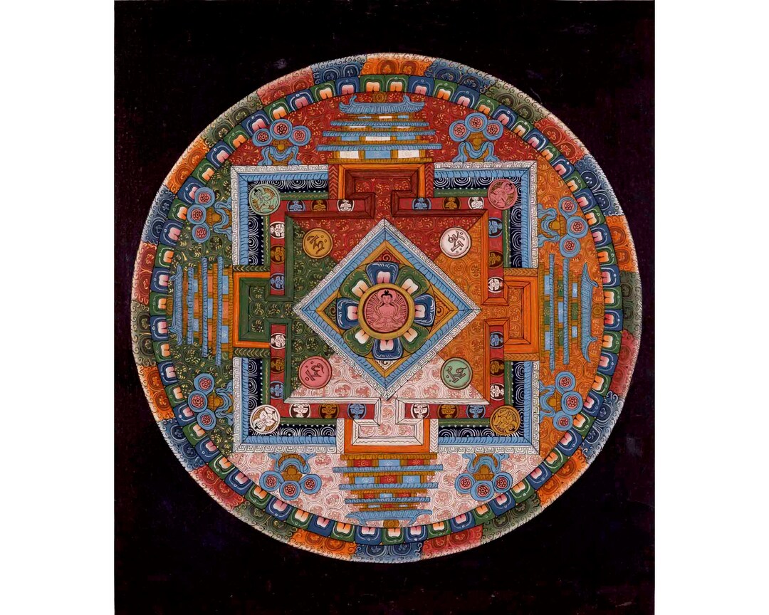 Amitayus Buddha Mandala Thangka Art Painting Wall Hanging - Etsy UK