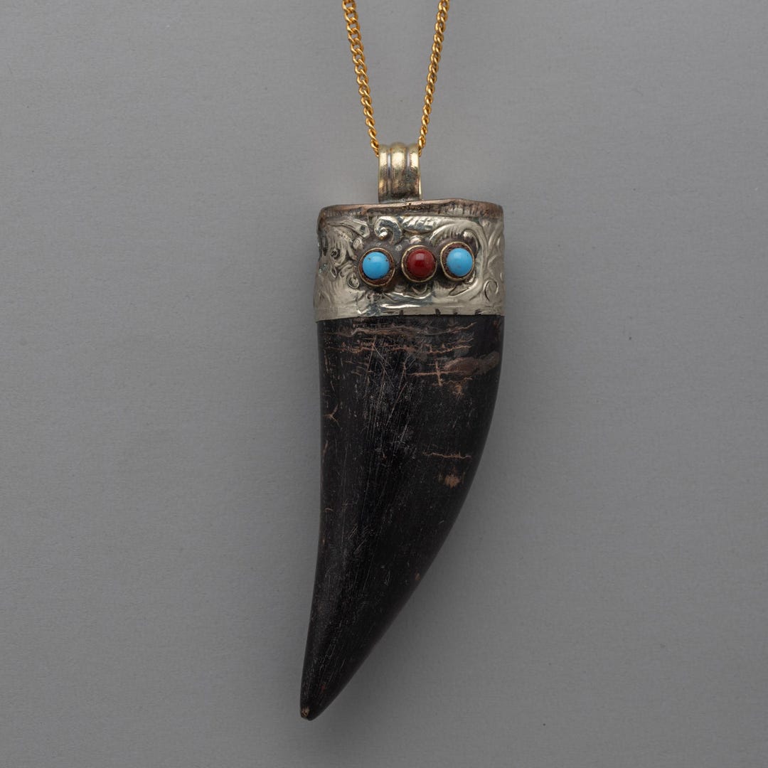 Ethically Sourced Goat Horn Locket Jewellery for Men Nepalese Pendant ...