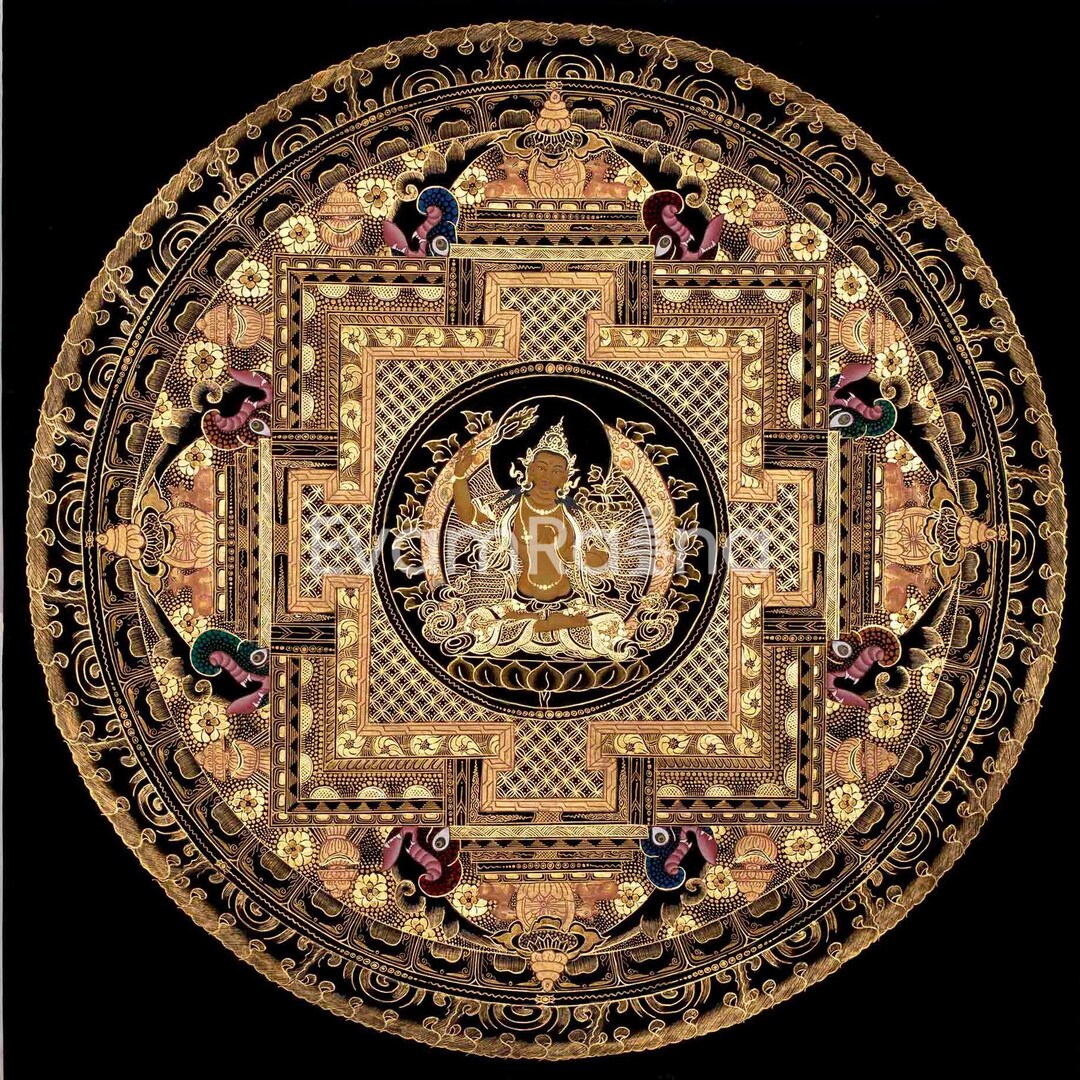 Manjushri Mandala Thangka Painting | Boddhisattva of Wisdom ...