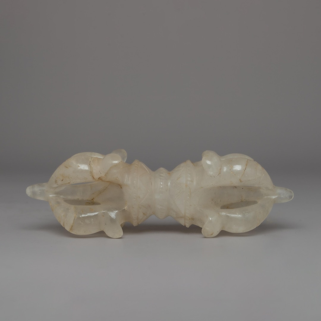 Vajra Ritual Item Art | 24cm Pure Crystal Quartz Tibetan Buddhist Dorje ...