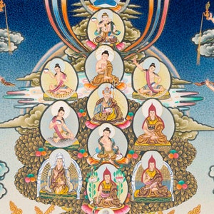Guru Rinpoche Refuge Tree Thangka Print | Buddhas, Dharmapalas and ...