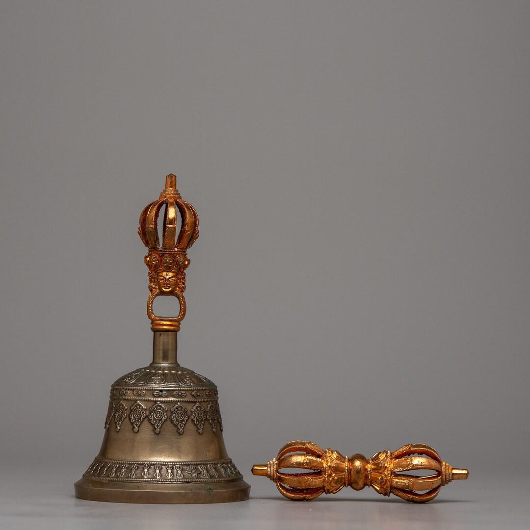Tibetan Buddhist Ritual Items Vajra and Bell | Dorje & Bell | Ghanta ...