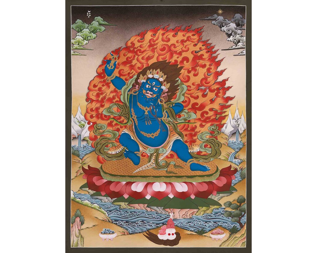 Vajrapani Thangka Thunderbolt Holder Wrathful Protector powerful ...