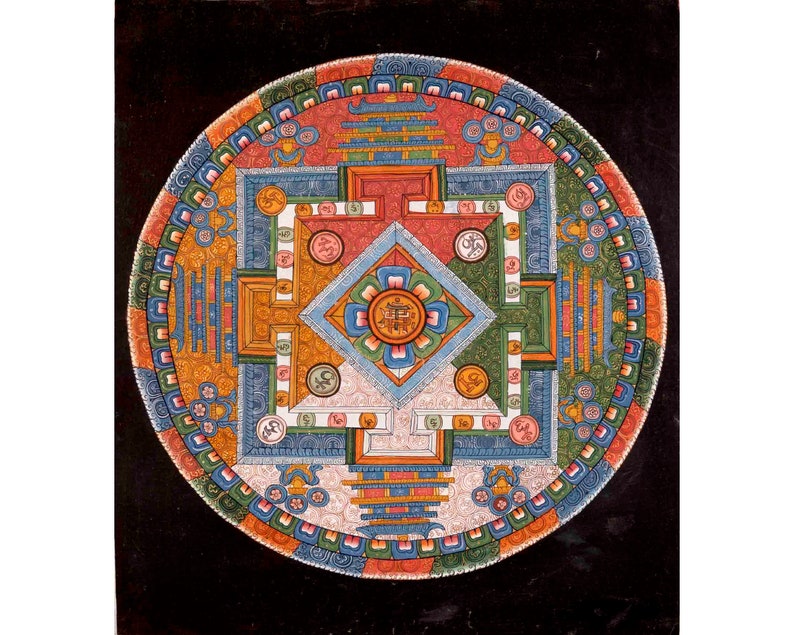 Kalachakra Mantra Symbol Original Hand Painted Fine Quality - Etsy