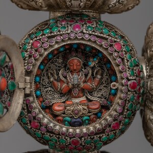 Silver Double Dorje With Wooden Stand | Tibetan Nepal Religious Item ...