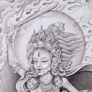 Dharma Protector Palden Lhamo Thangka Print | Divine Digital Print Art ...